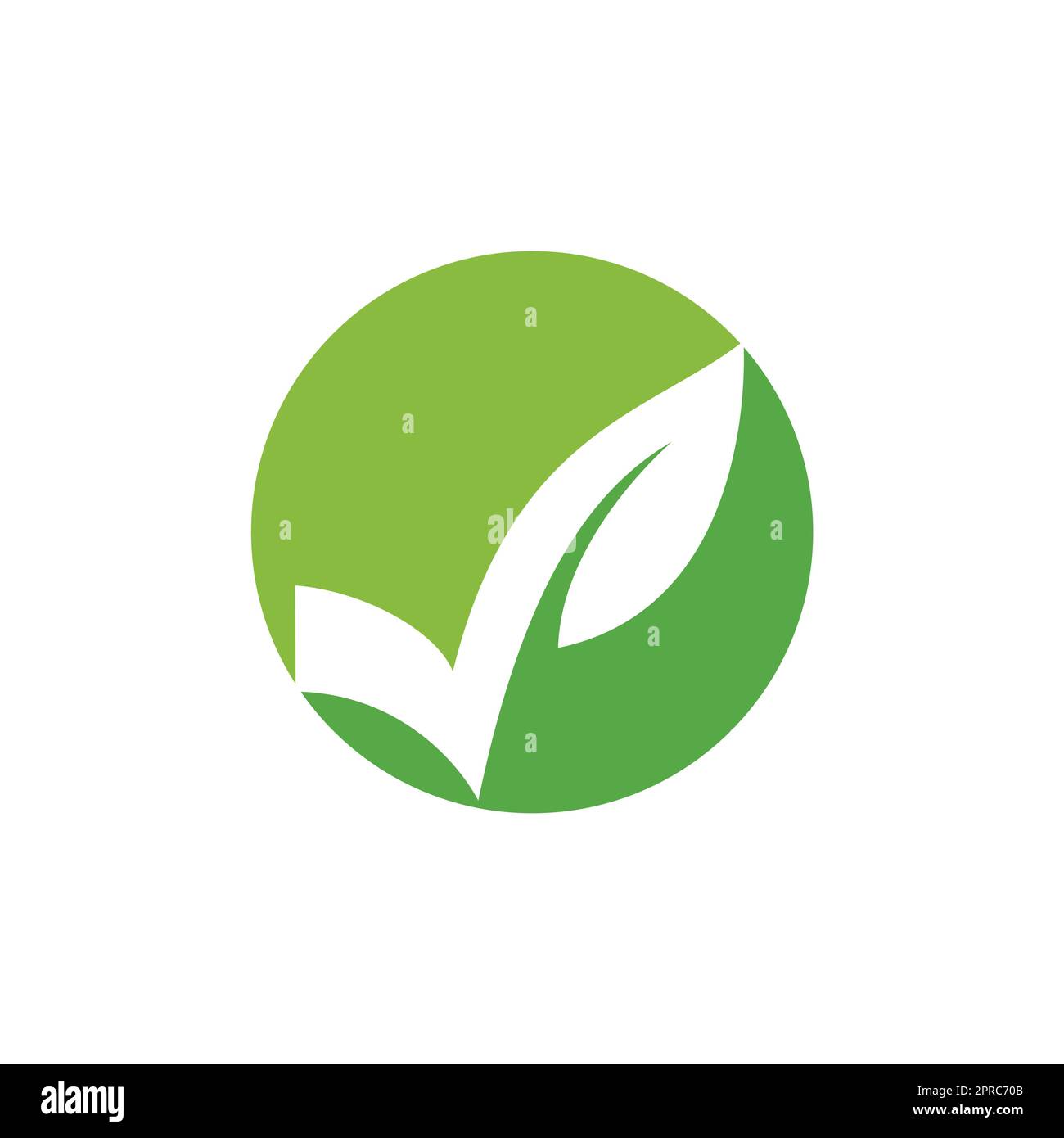 Organic check logo template illustration. Check leaf icon logo design ...