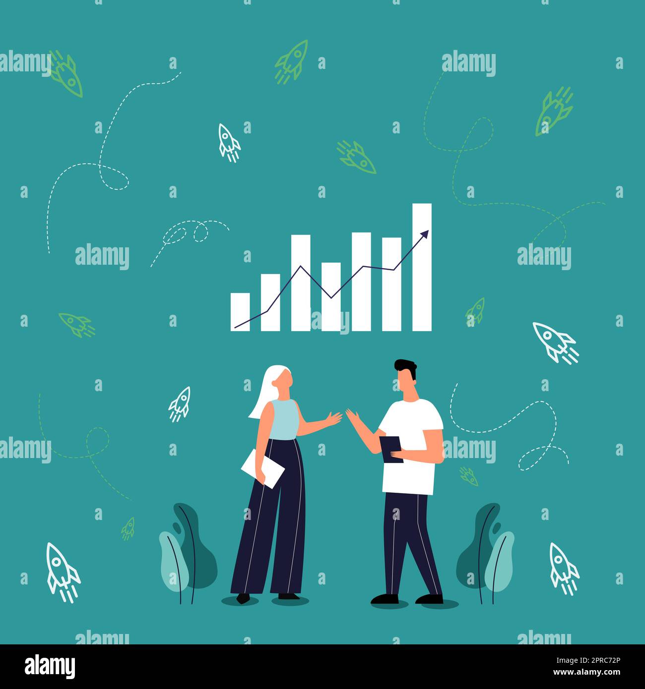 Illustration Of Partners Sharing New Wonderful Ideas For Skill ...