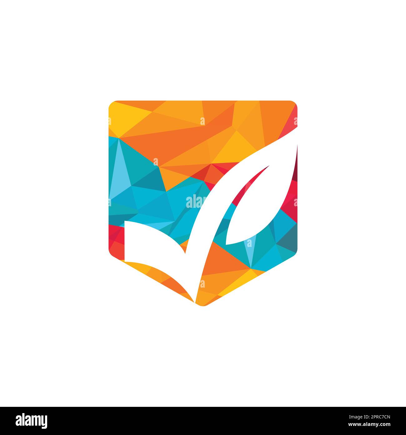 Organic check logo template illustration. Check leaf icon logo design ...