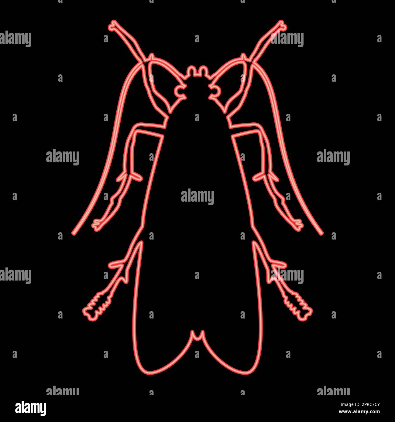 Neon clothes moth Clothing moth Fly insect pest red color vector ...