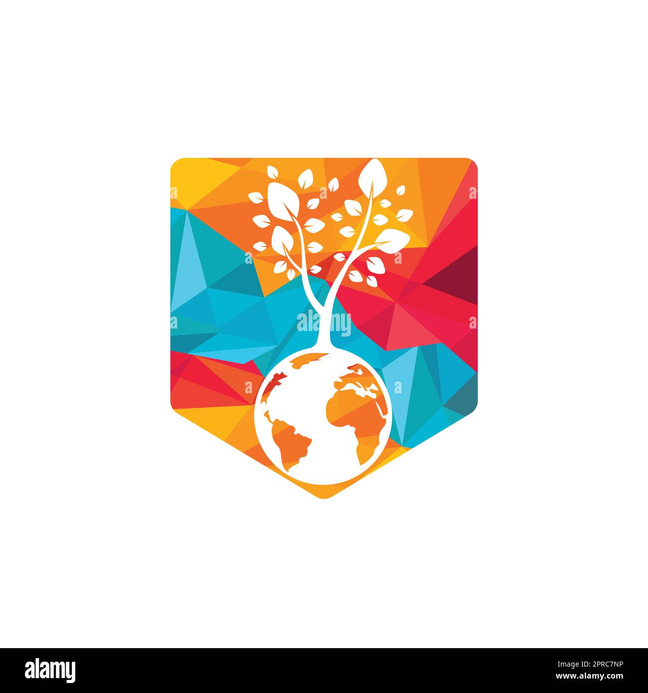 Globe tree vector logo design template. Planet and eco symbol or icon ...