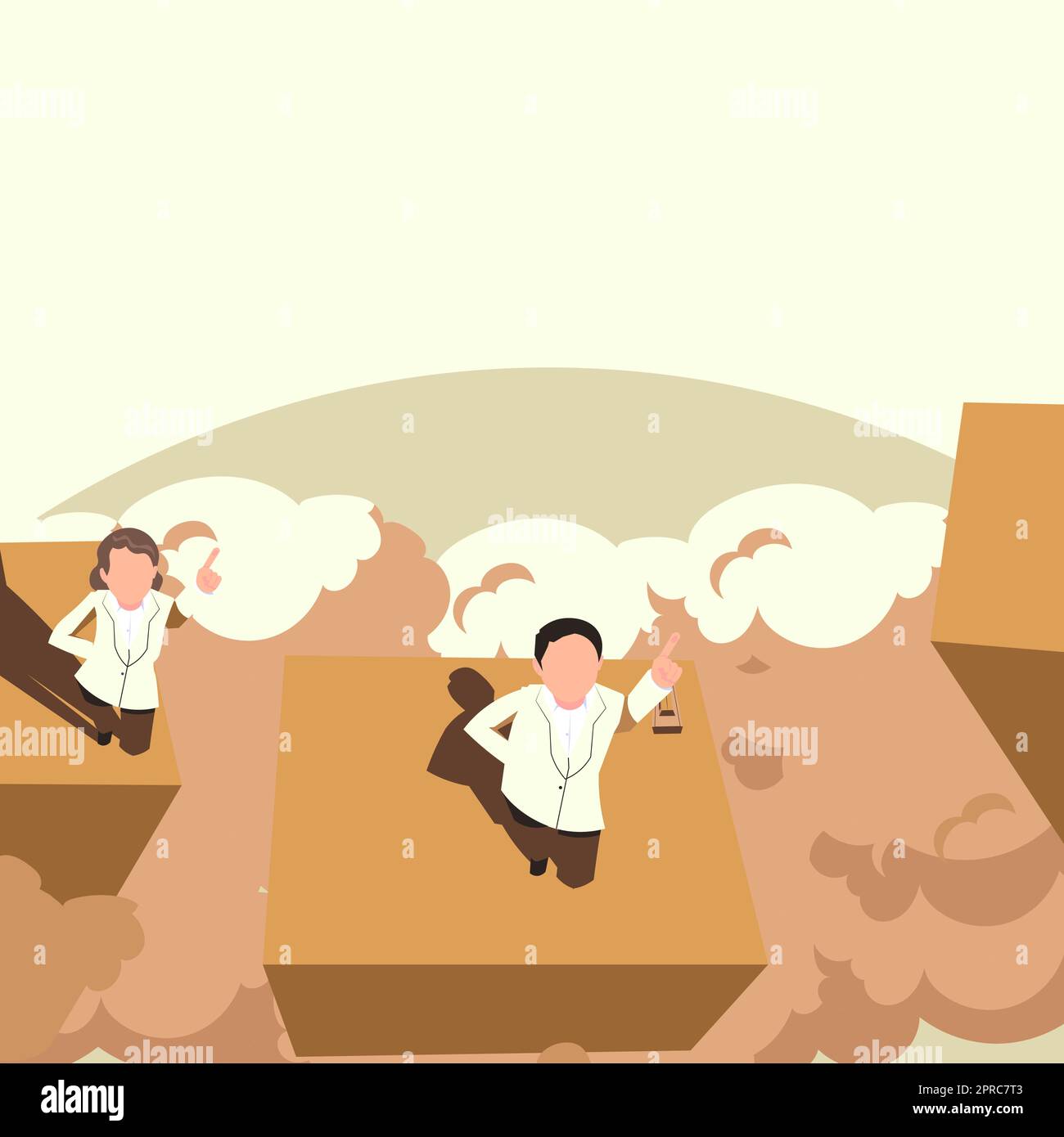 Businessmen In Suit Pointing Upwards Representing Innovative Thinking ...