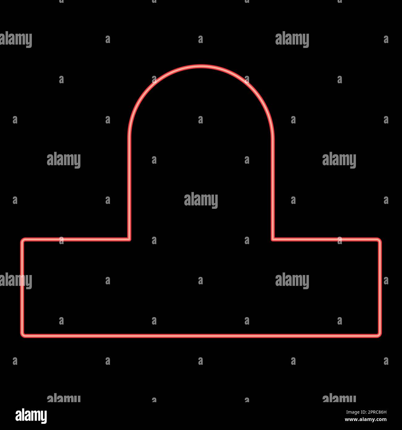 Neon bit aero hockey red color vector illustration image flat style ...