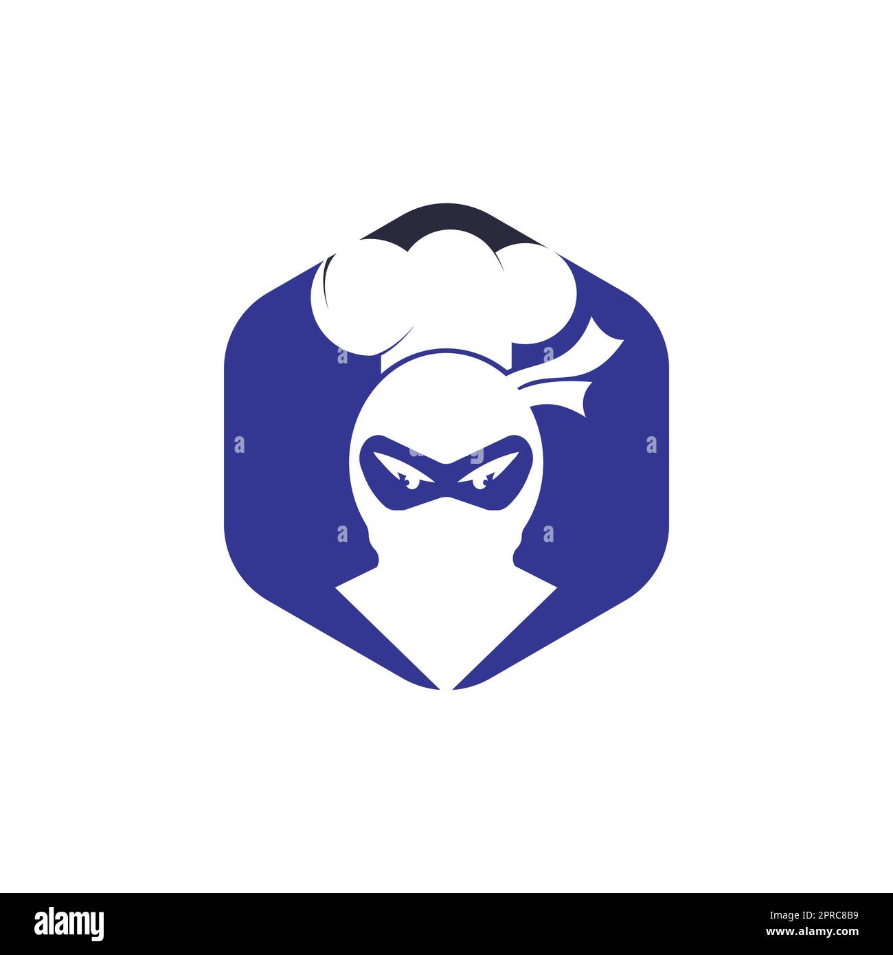 Ninja chef vector logo design. Ninja with chef hat icon Stock Vector ...