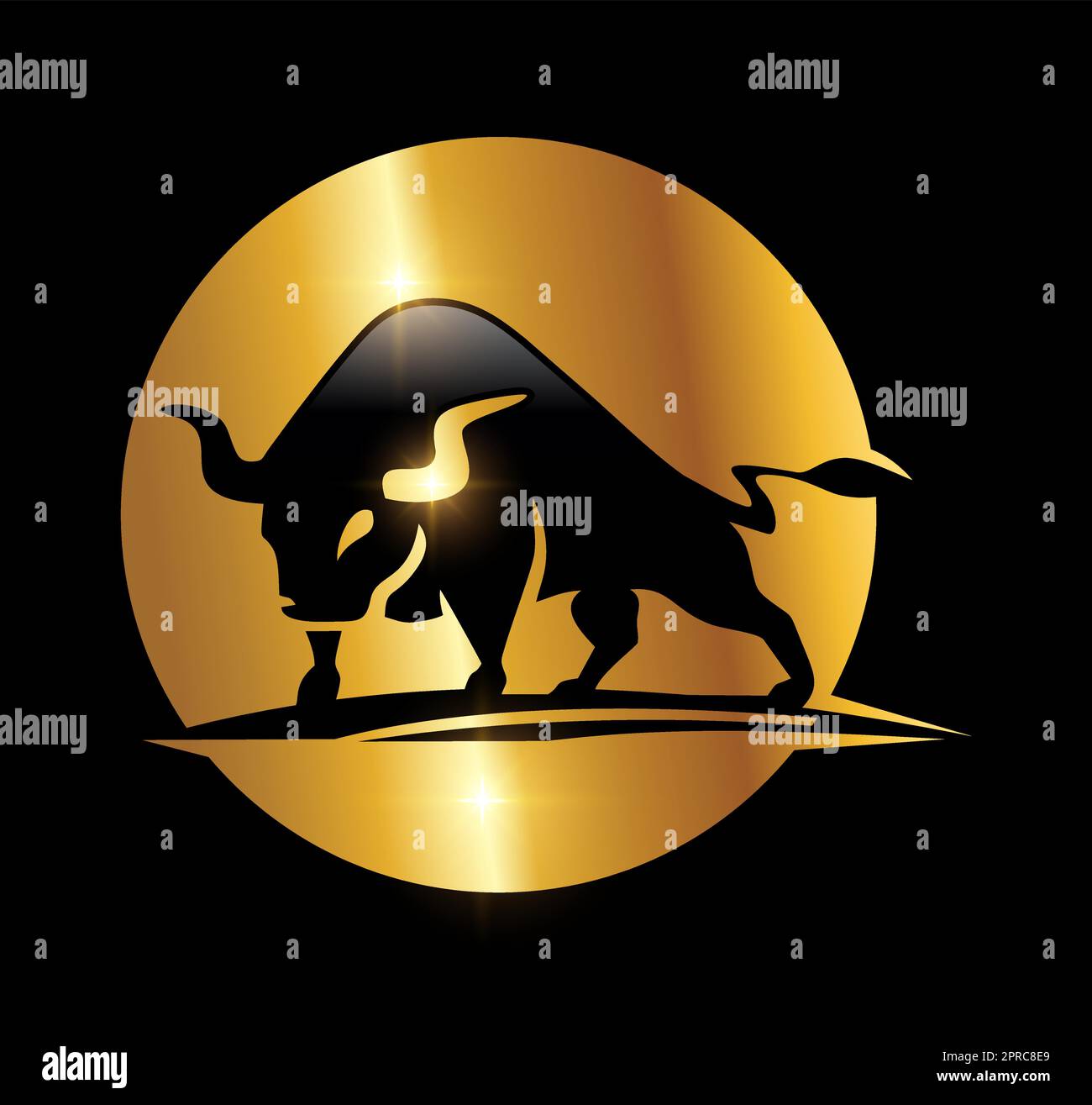 Golden bull Stock Vector Images - Alamy