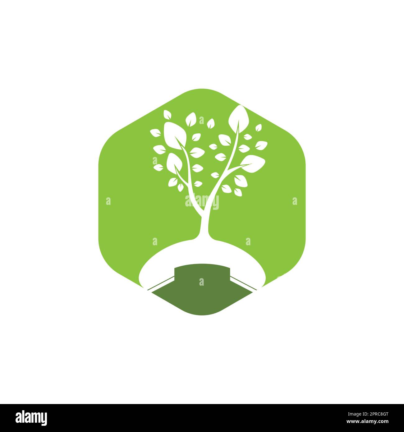 Nature call vector logo design. Handset tree icon design template Stock ...