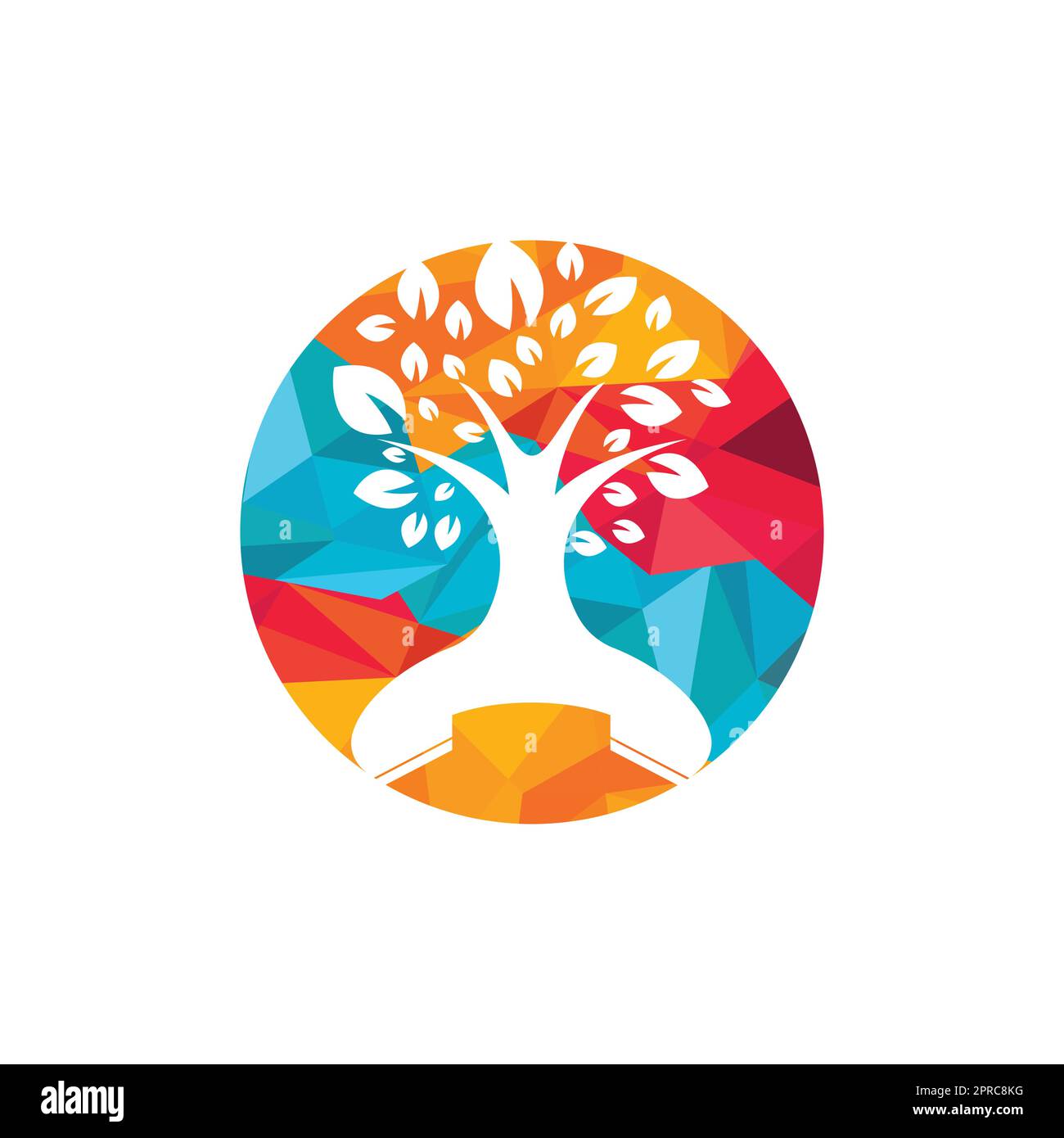 Nature call vector logo design. Handset tree icon design template Stock ...
