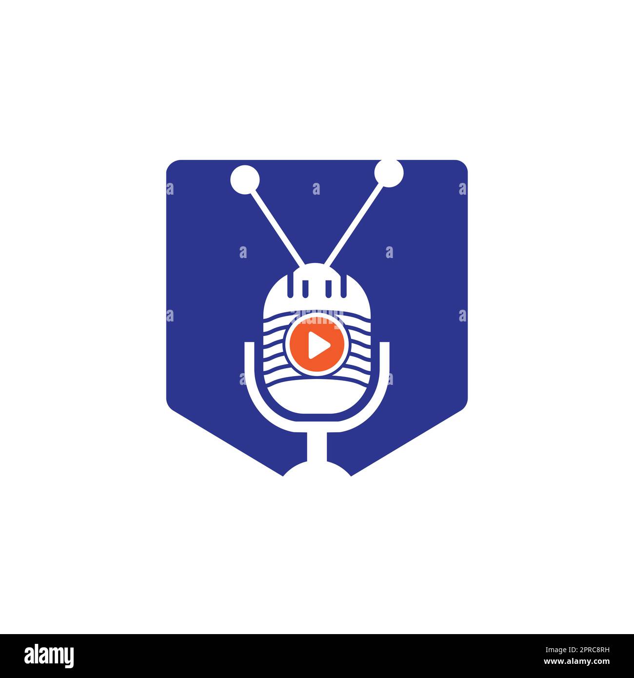 TV podcast vector logo design. Podcast mic and tv icon design Stock ...