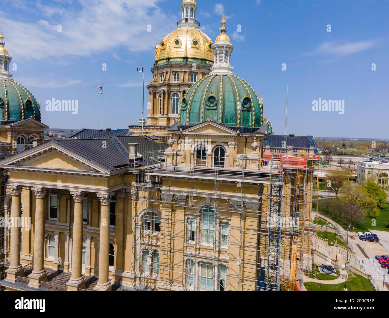 Aerial photograph of the State Capitol Complex, Des Moines,Iowa, USA on ...