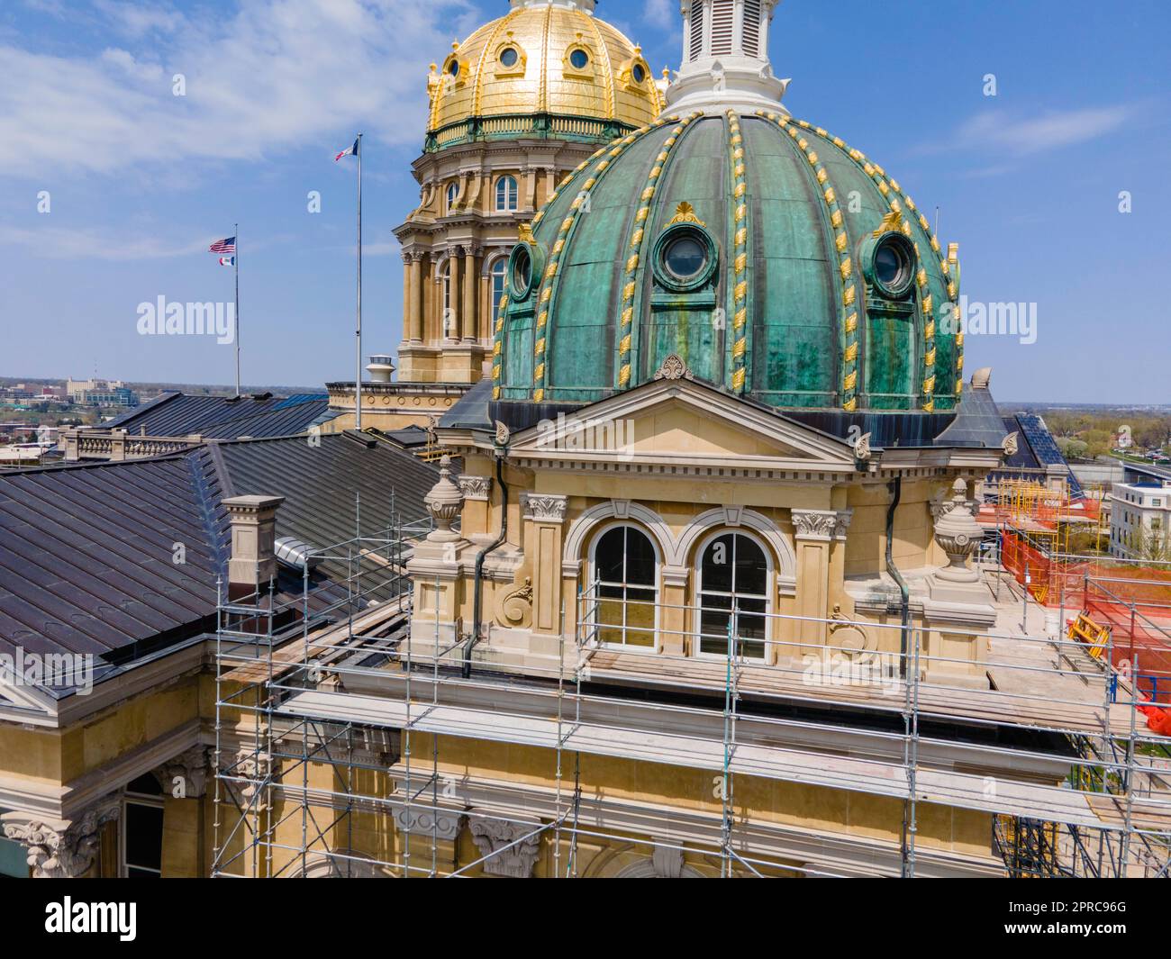 Aerial photograph of the State Capitol Complex, Des Moines,Iowa, USA on ...
