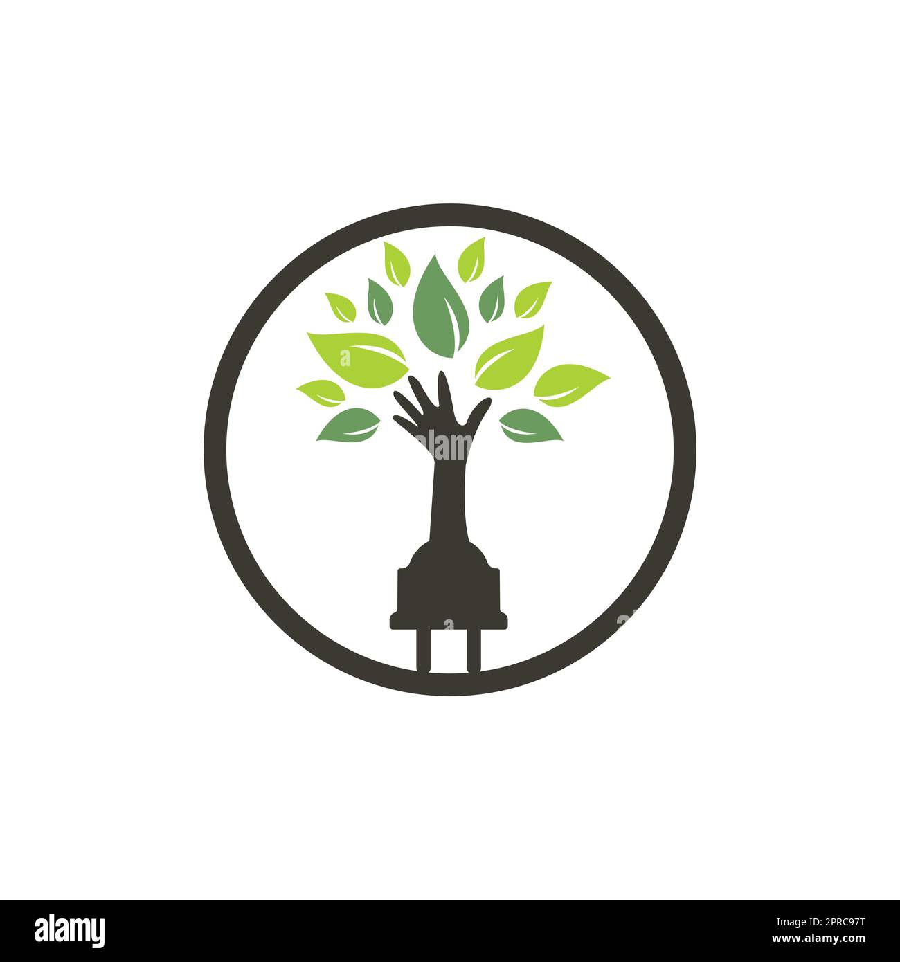 Electric cord and hand tree vector logo design Stock Vector Image & Art ...