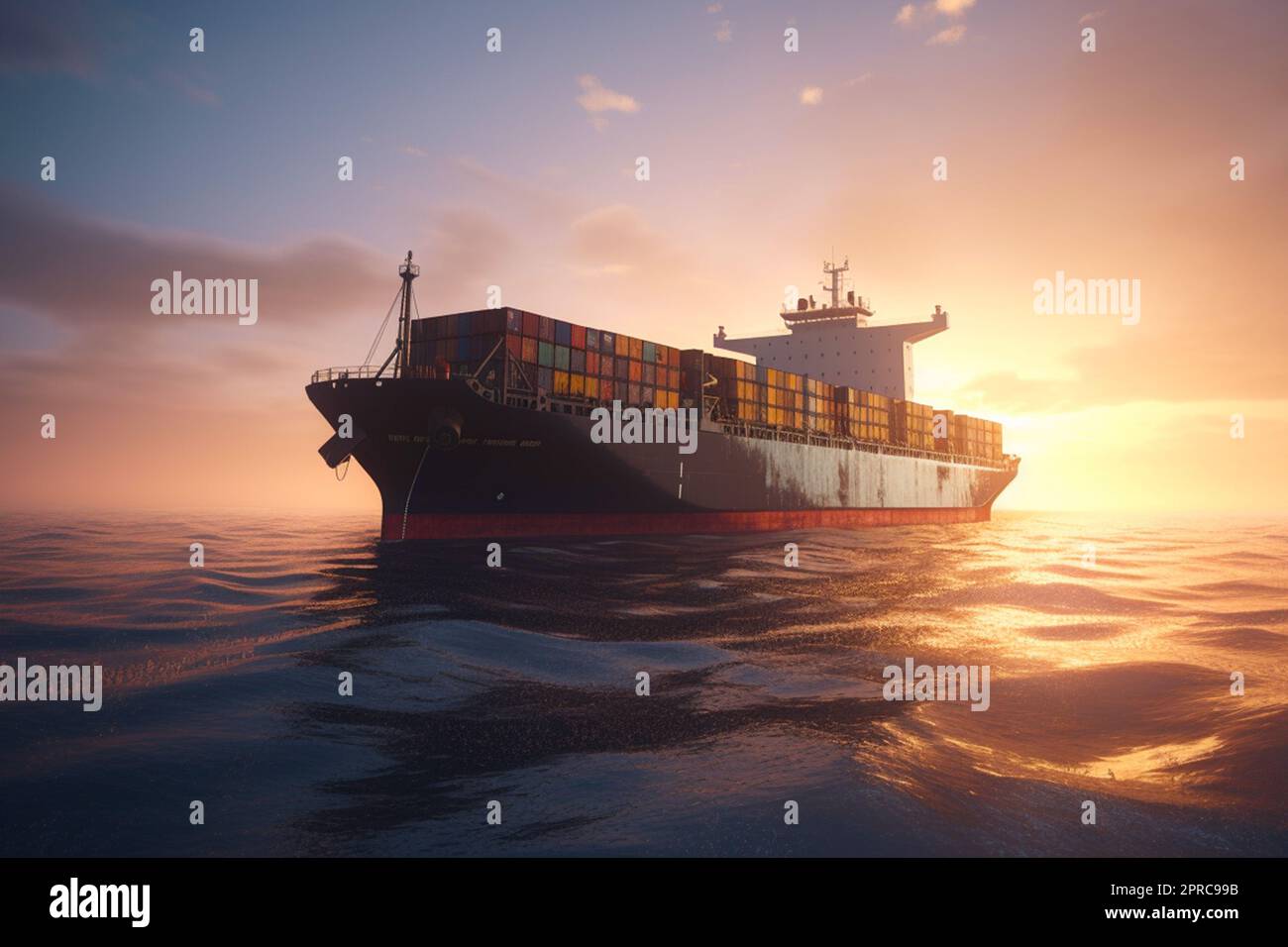 Beautiful sunset aerial cargo ship hi-res stock photography and images ...