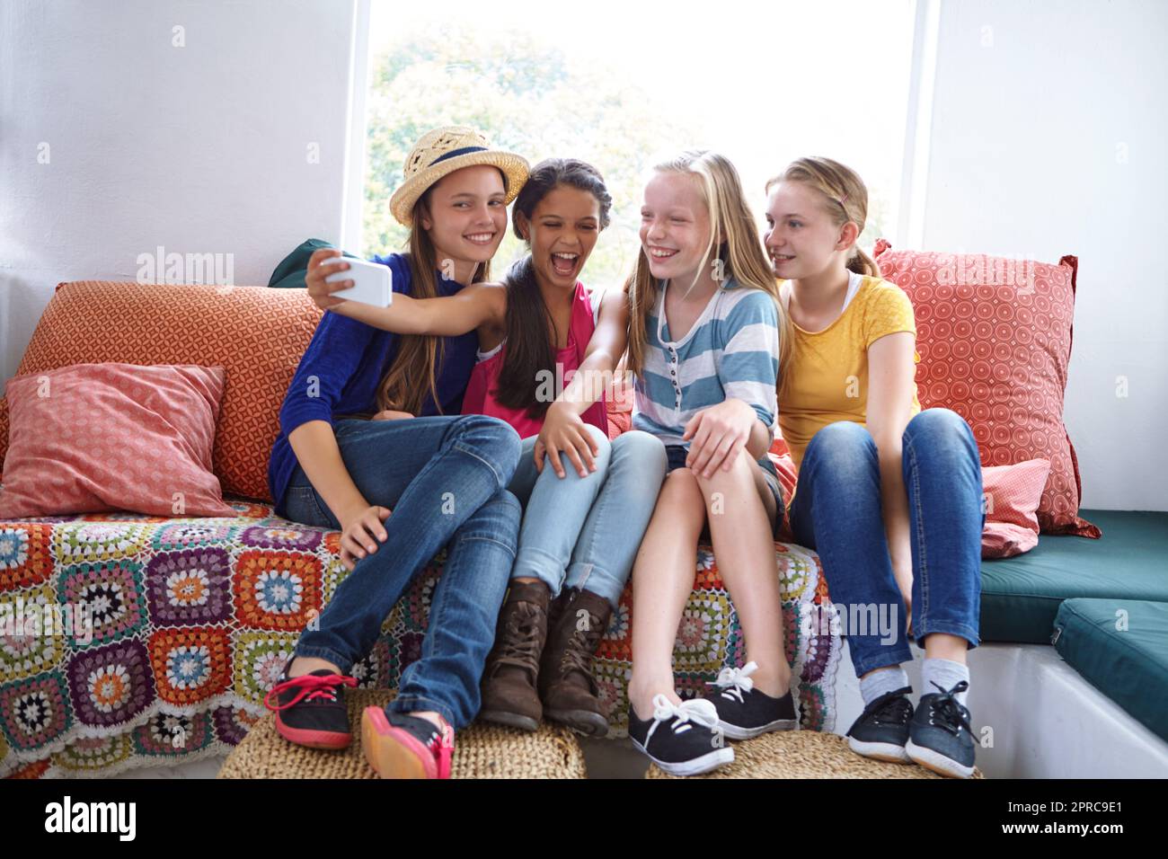 One..two...three...best friends forever. a group of teenage friends ...