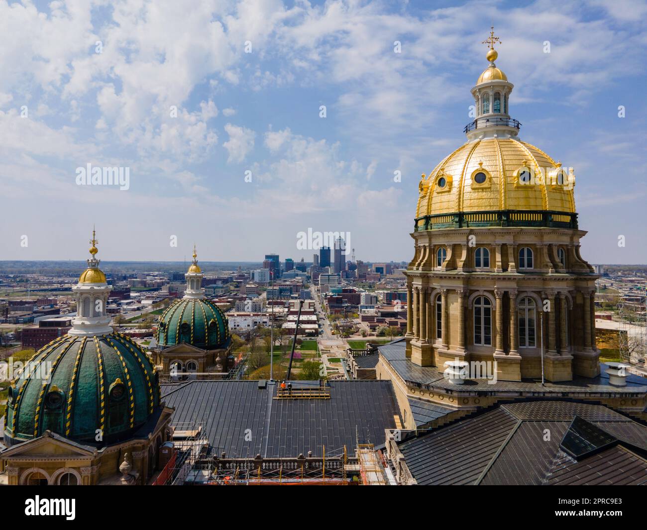 Aerial photograph of the State Capitol Complex, Des Moines,Iowa, USA on ...