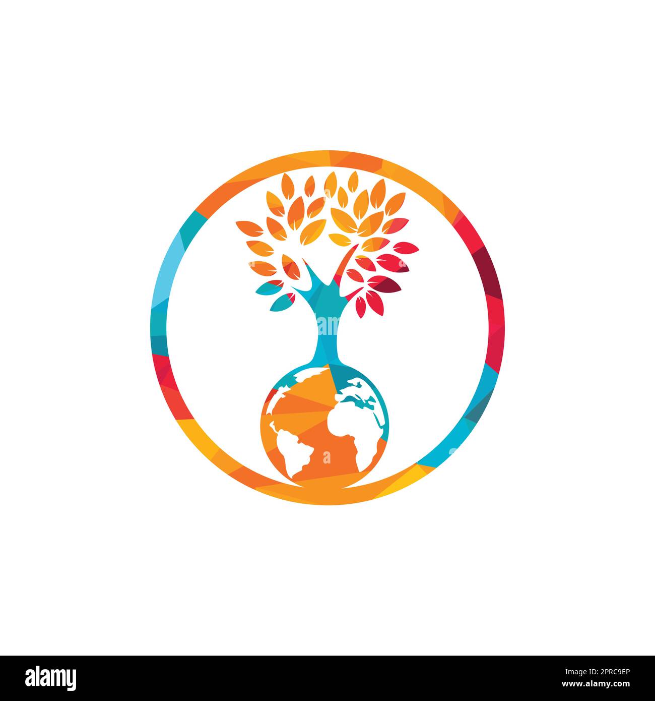 Globe tree vector logo design template. Planet and eco symbol or icon ...