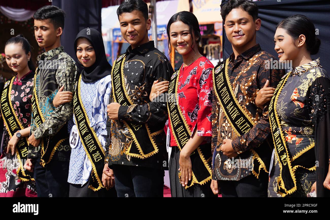 Batik clothing ambassadors with batik clothing Stock Photo - Alamy