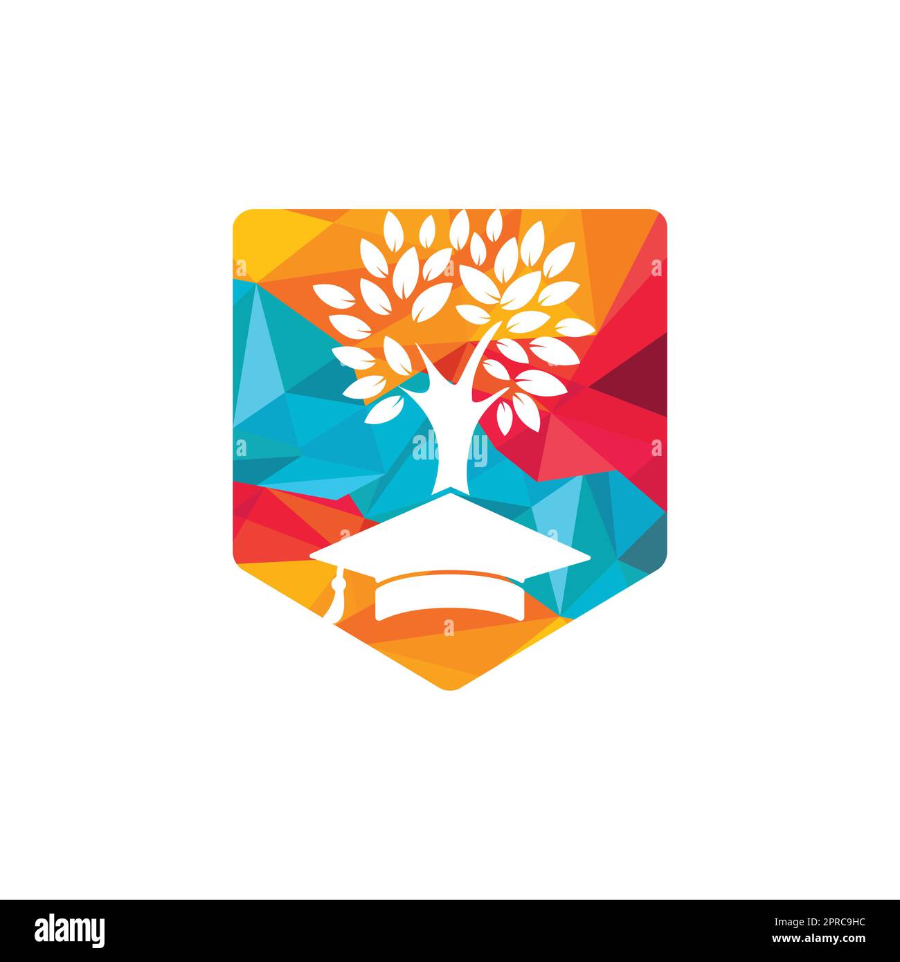 Creative modern nature Education logo design. Graduation cap and tree ...