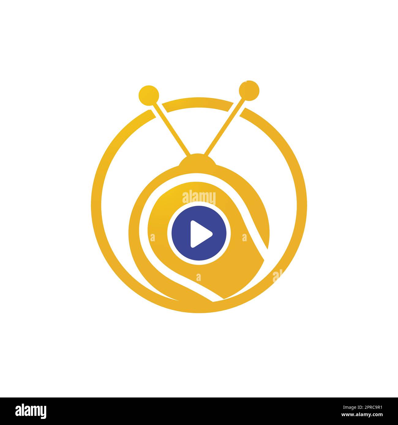 Tennis TV vector logo design template. Tennis ball and play button icon ...