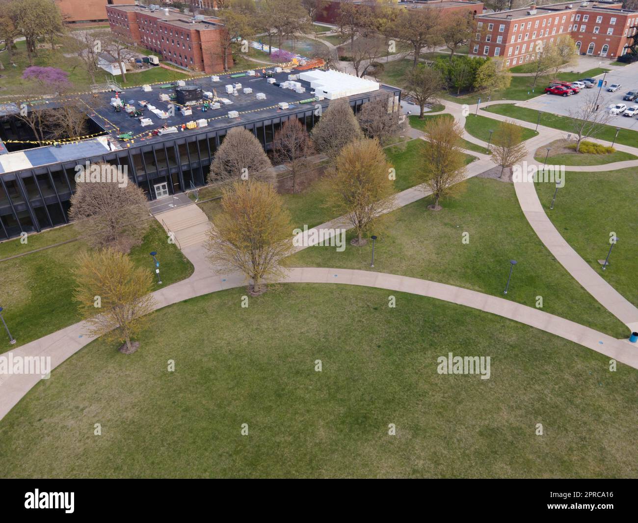 Drake University campus on a beautiful spring evening. Des Moines, Iowa ...