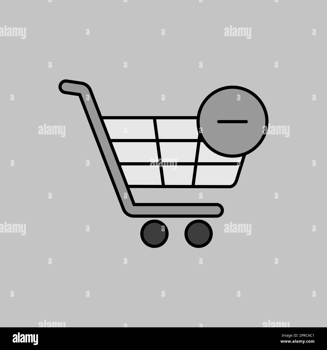 Shopping cart grayscale icon with minus sign Stock Vector Image & Art ...