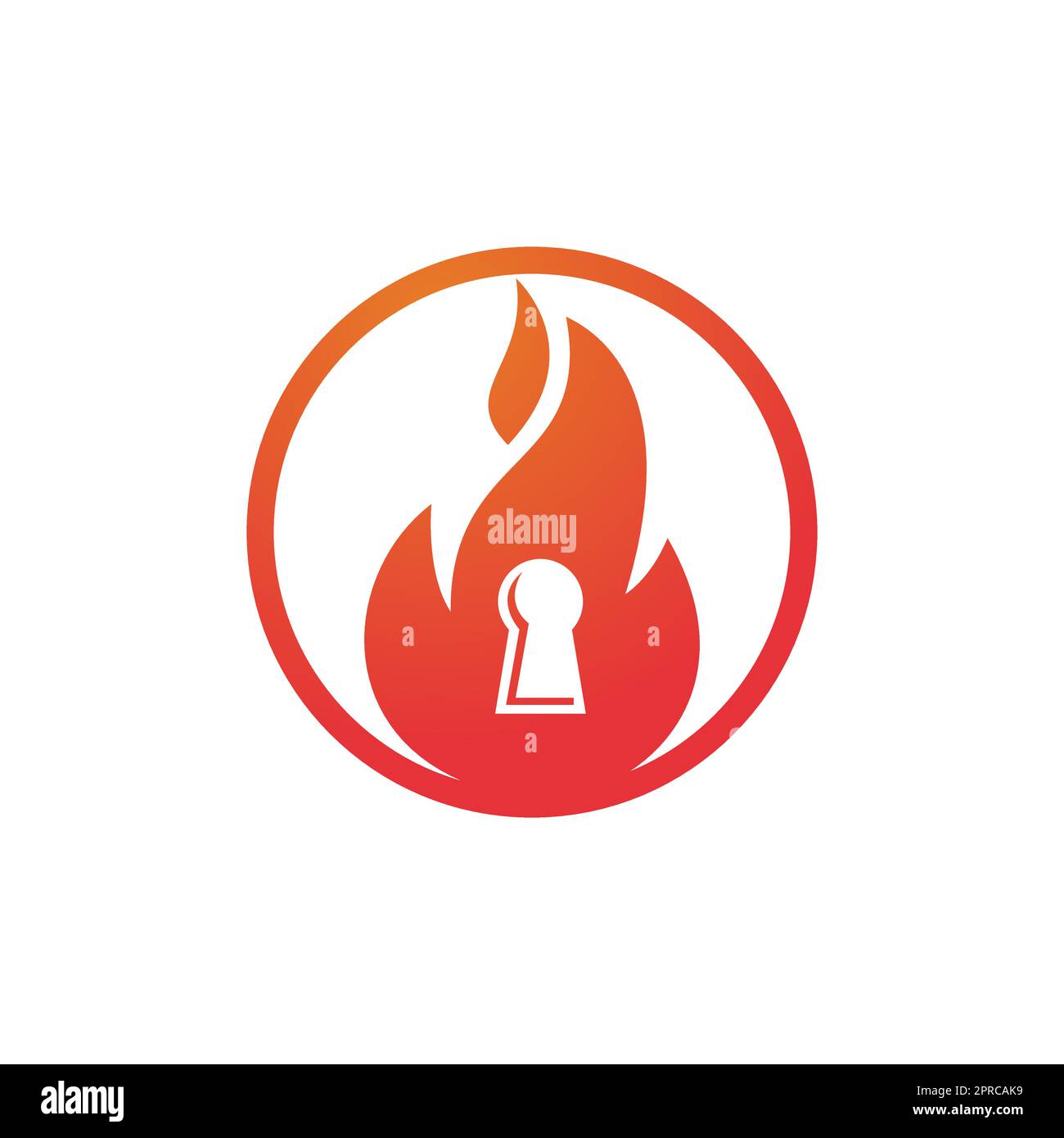 Fire padlock key logo design template. Fire flame key logo icon Stock ...
