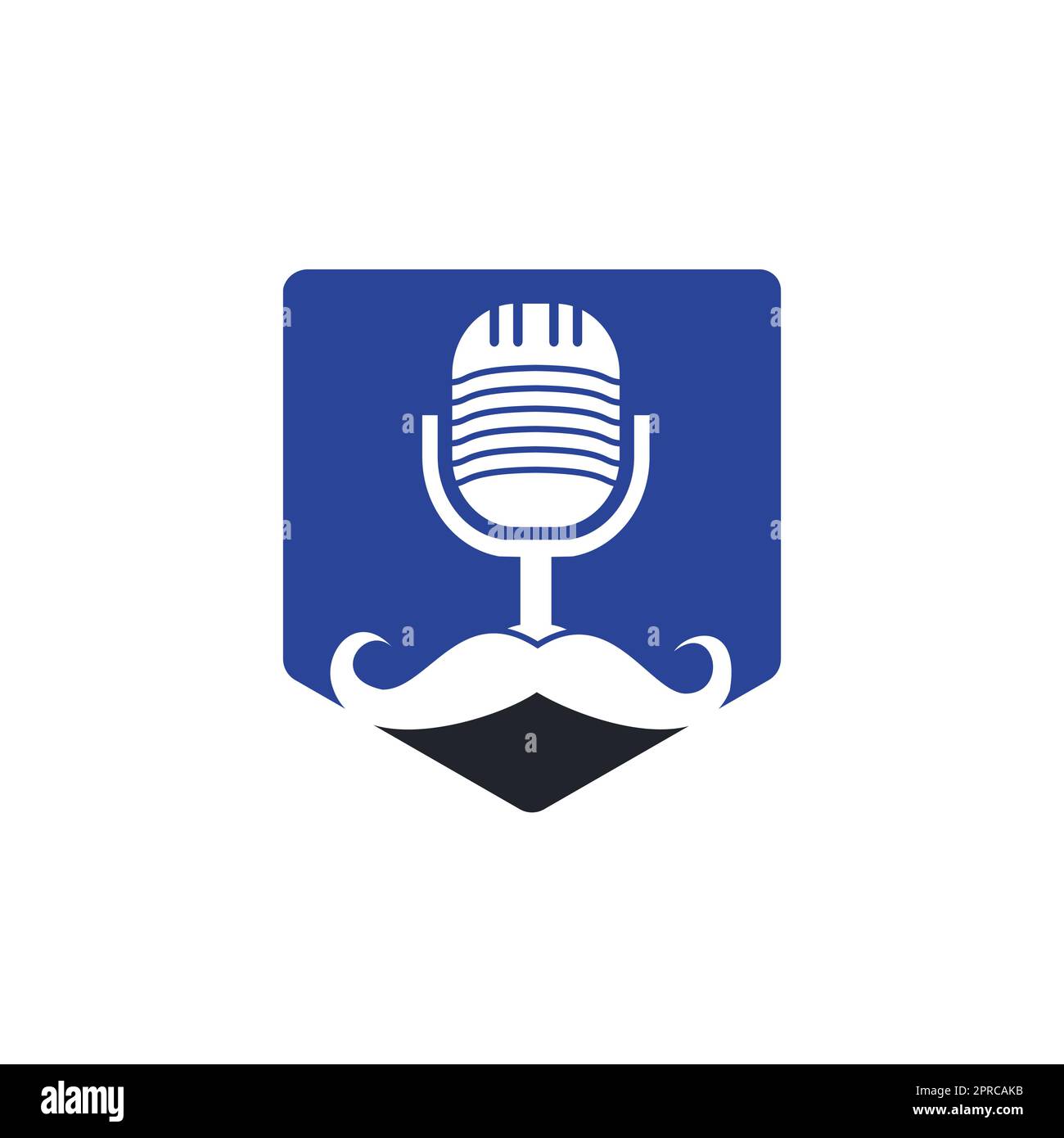 Gentleman podcast logo design template. Mustache podcast icon Stock ...