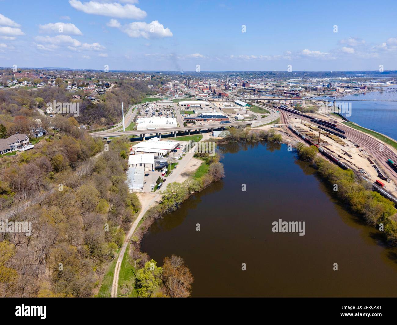 Aerial photograph of Dubuque, Iowa, USA on a beautiful spring day Stock ...