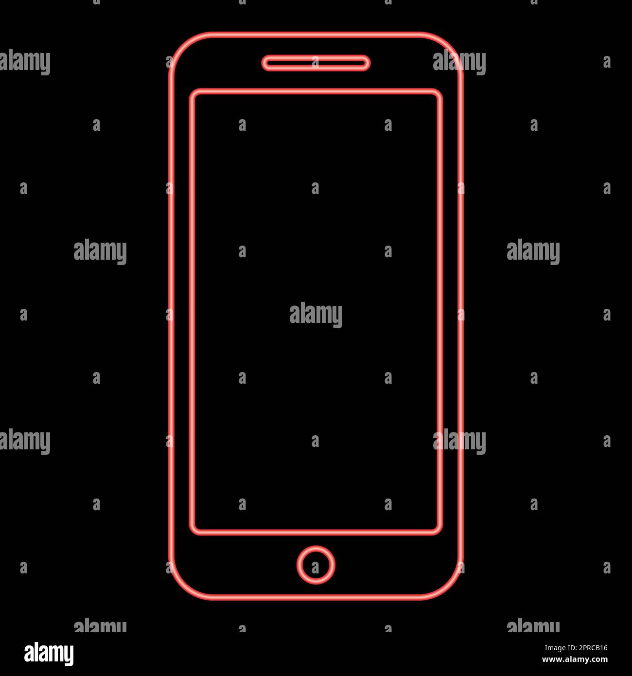 Neon smartphone red color vector illustration image flat style Stock ...