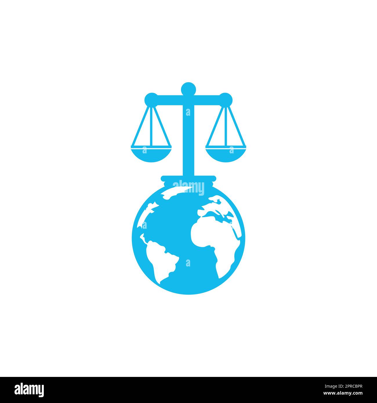 International tribunal and Supreme court logo concept. Scales on globe ...