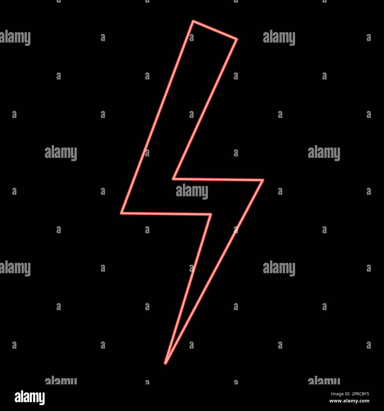 Neon lightning bolt Electric power Flash thunderbolt red color vector ...