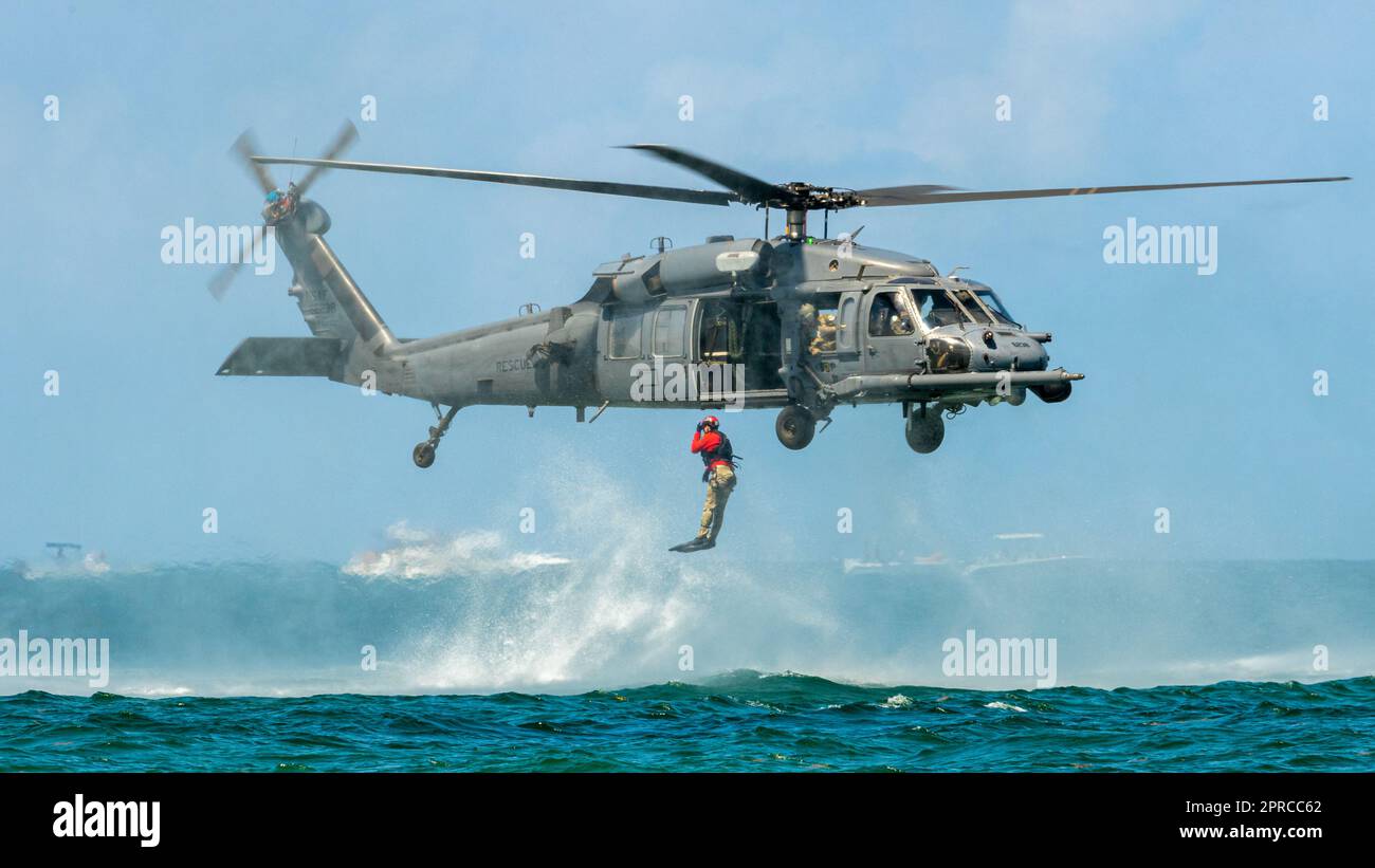 An impressive helicopter rescue Stock Photo - Alamy
