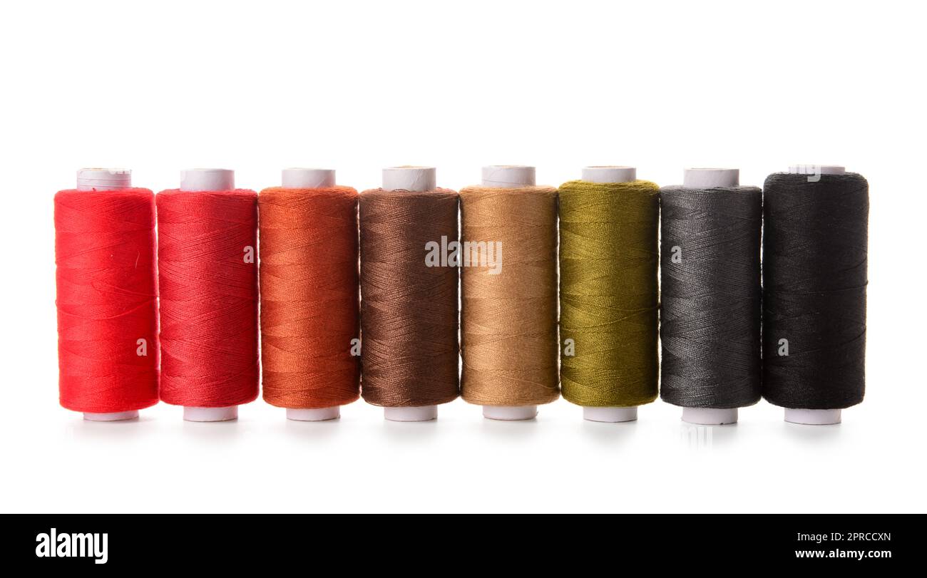 Row different thread spools hi-res stock photography and images - Alamy