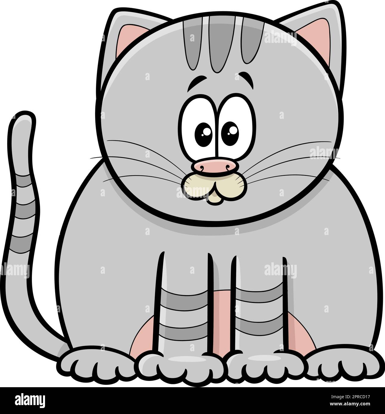 happy cartoon tabby kitten comic animal character Stock Vector Image ...