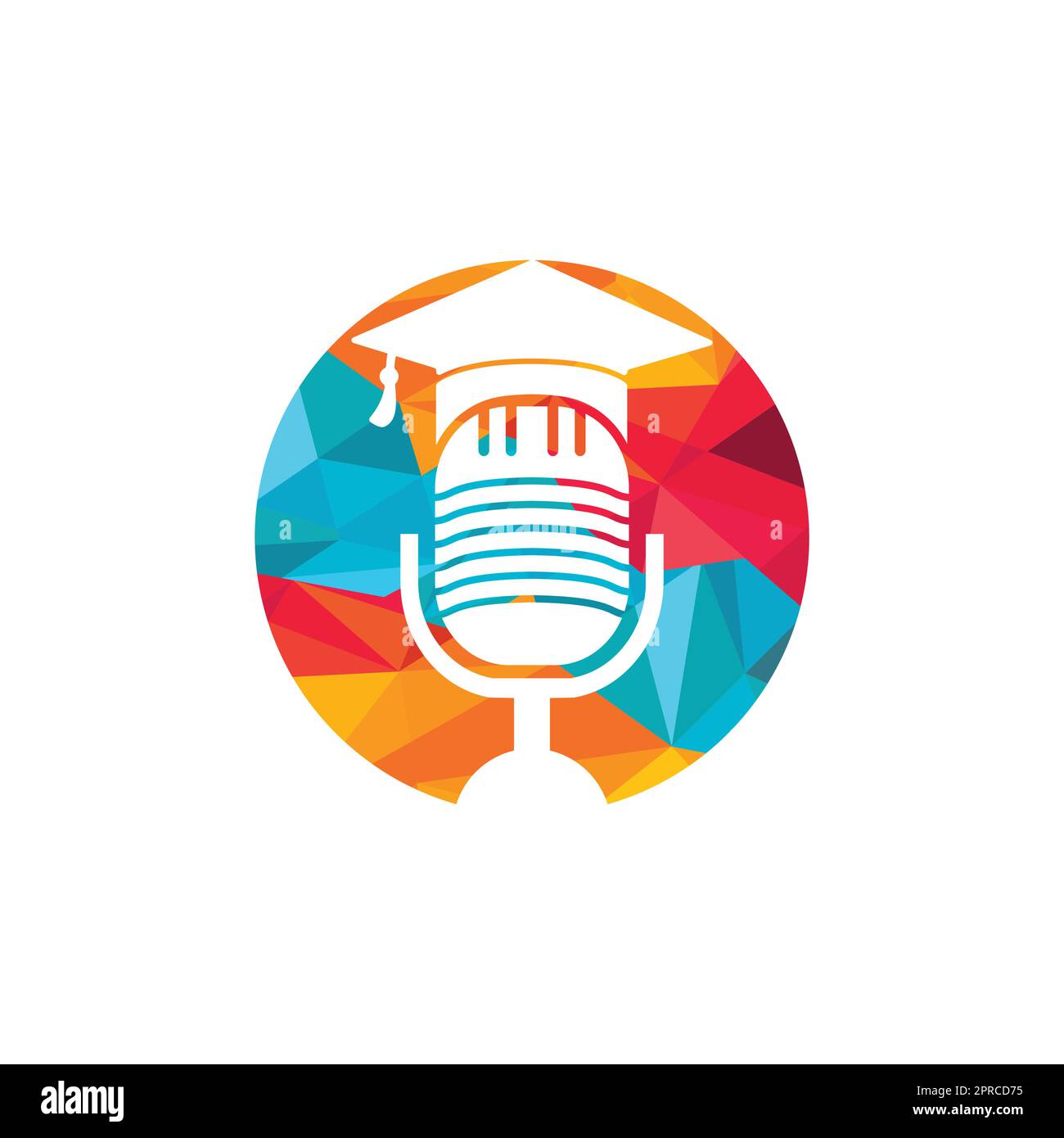 Graduate podcast logo icon symbol design. Education podcast logo ...