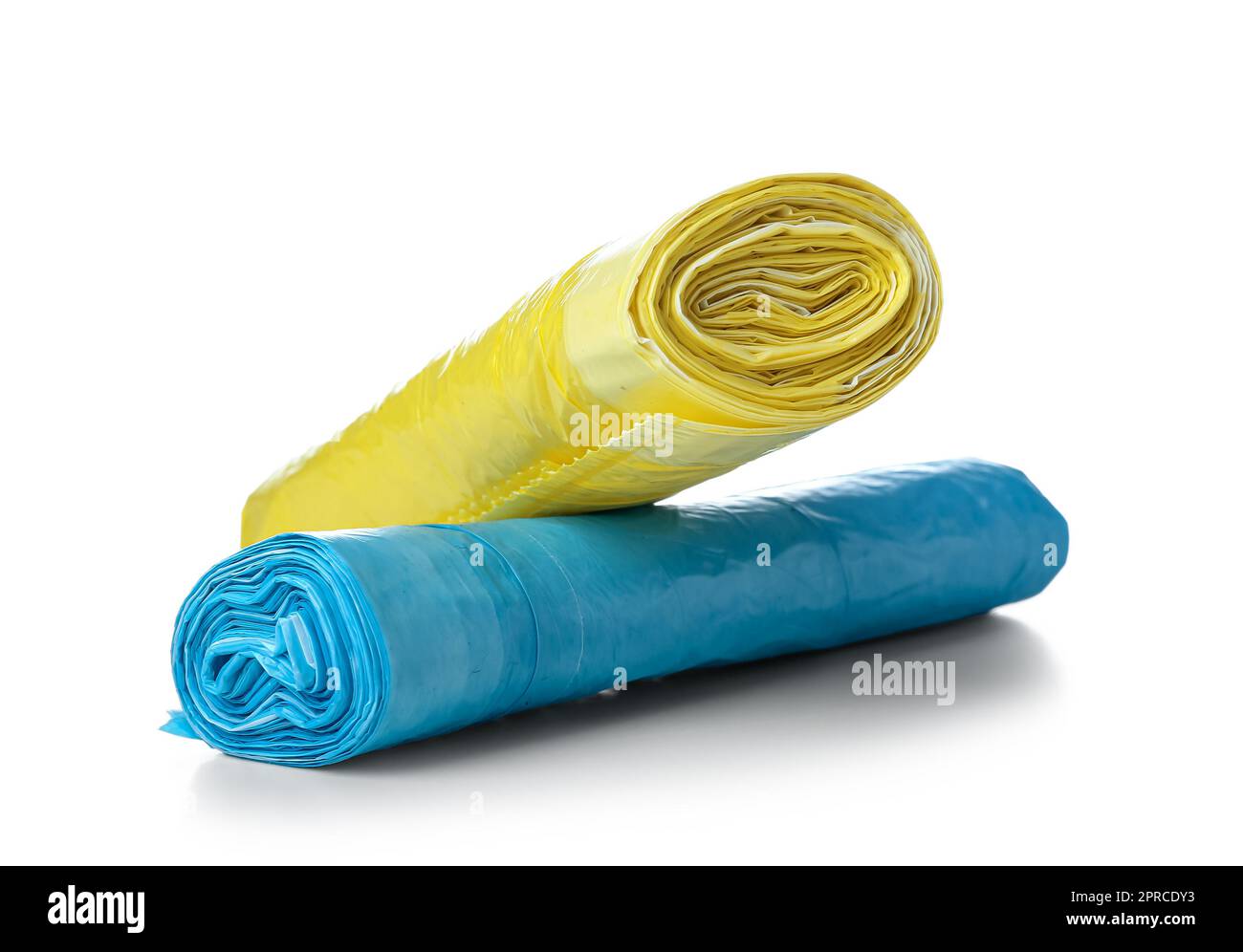 Colorful rolls of garbage bags isolated on white background Stock Photo ...