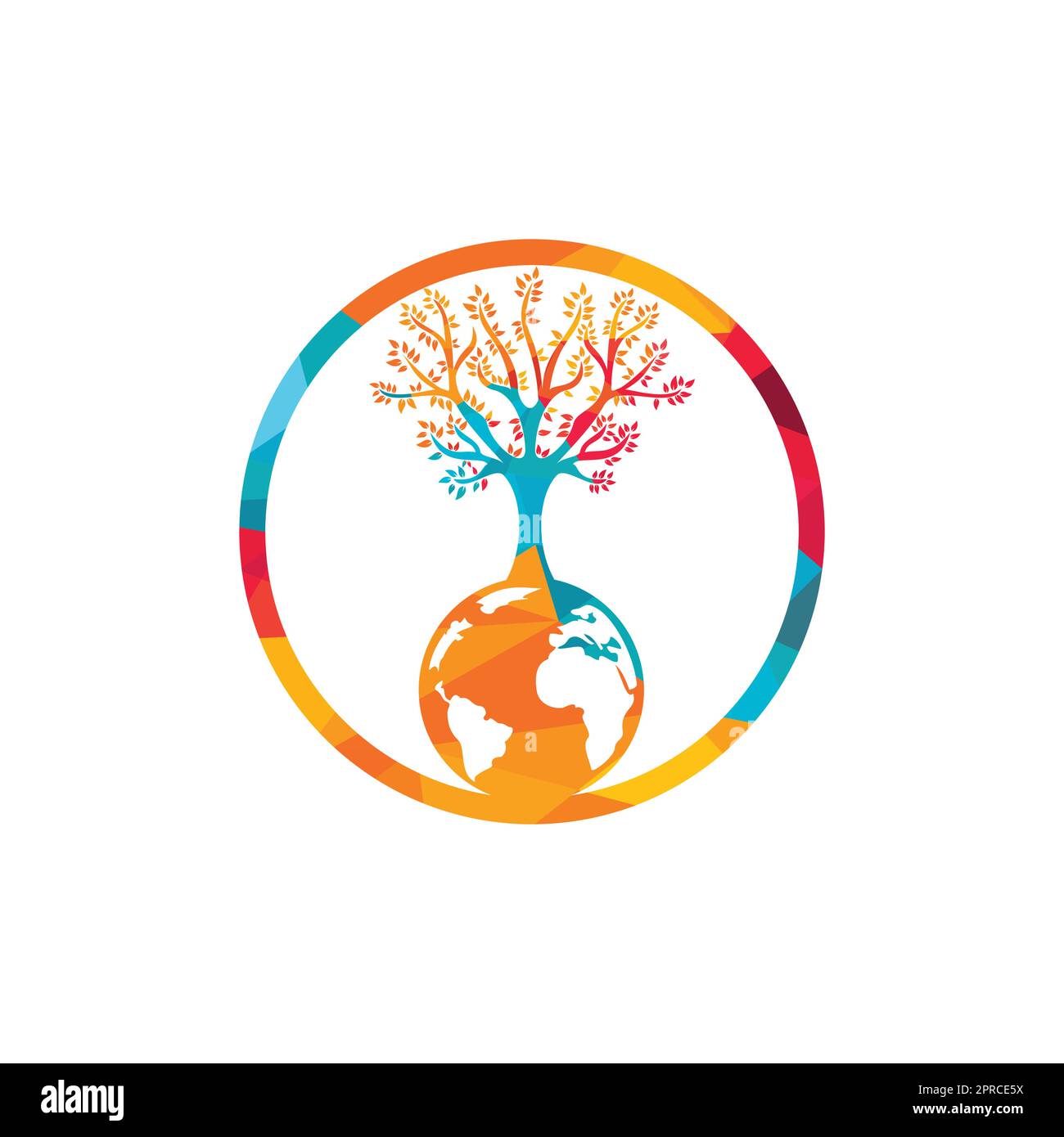 Globe tree vector logo design template. Planet and eco symbol or icon ...