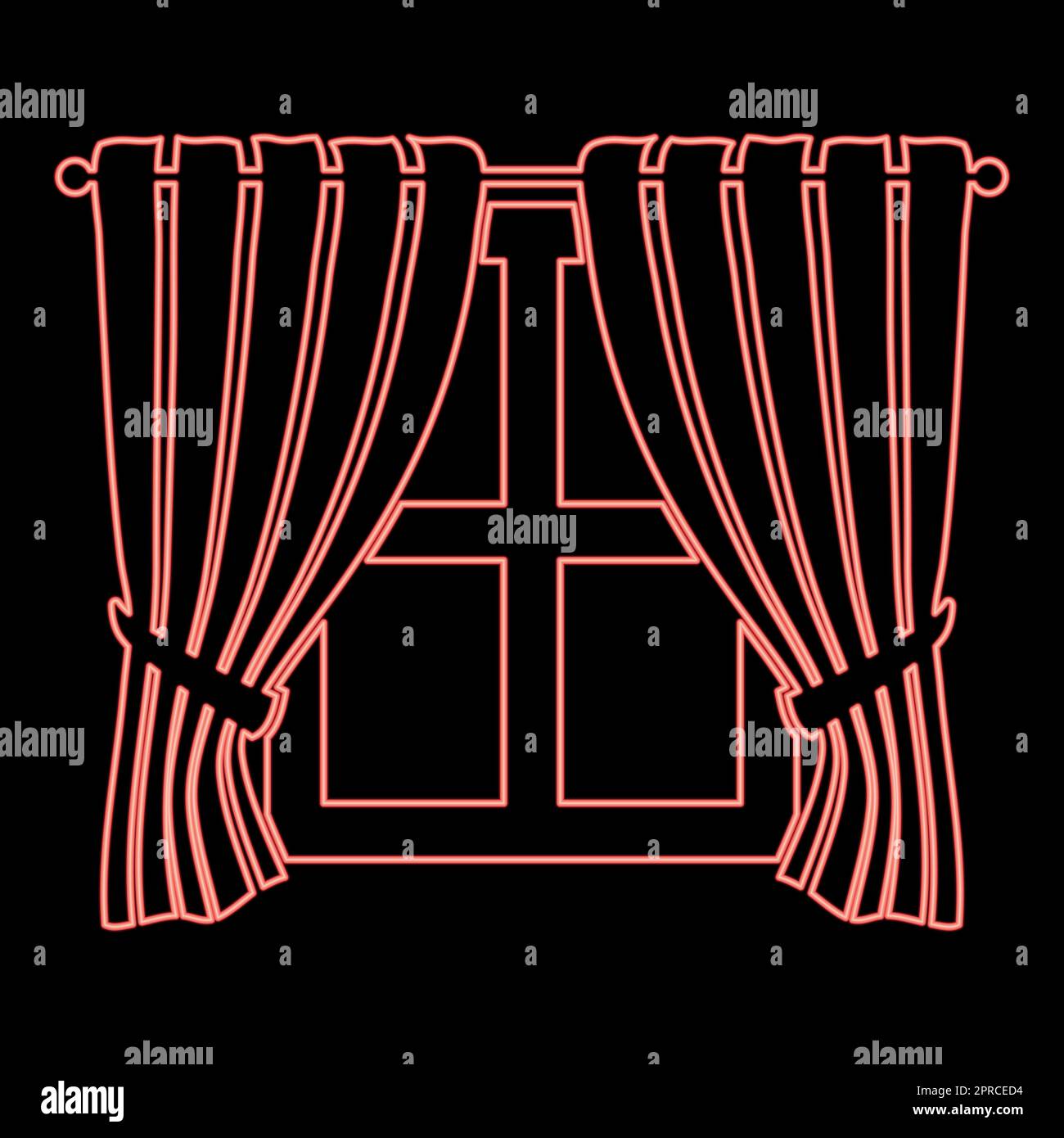 Neon curtains and window Interior concept Home window view decoration ...