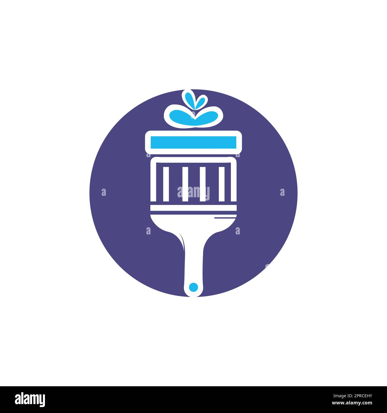 Vector gift and brush logo combination. Present and paintbrush symbol ...