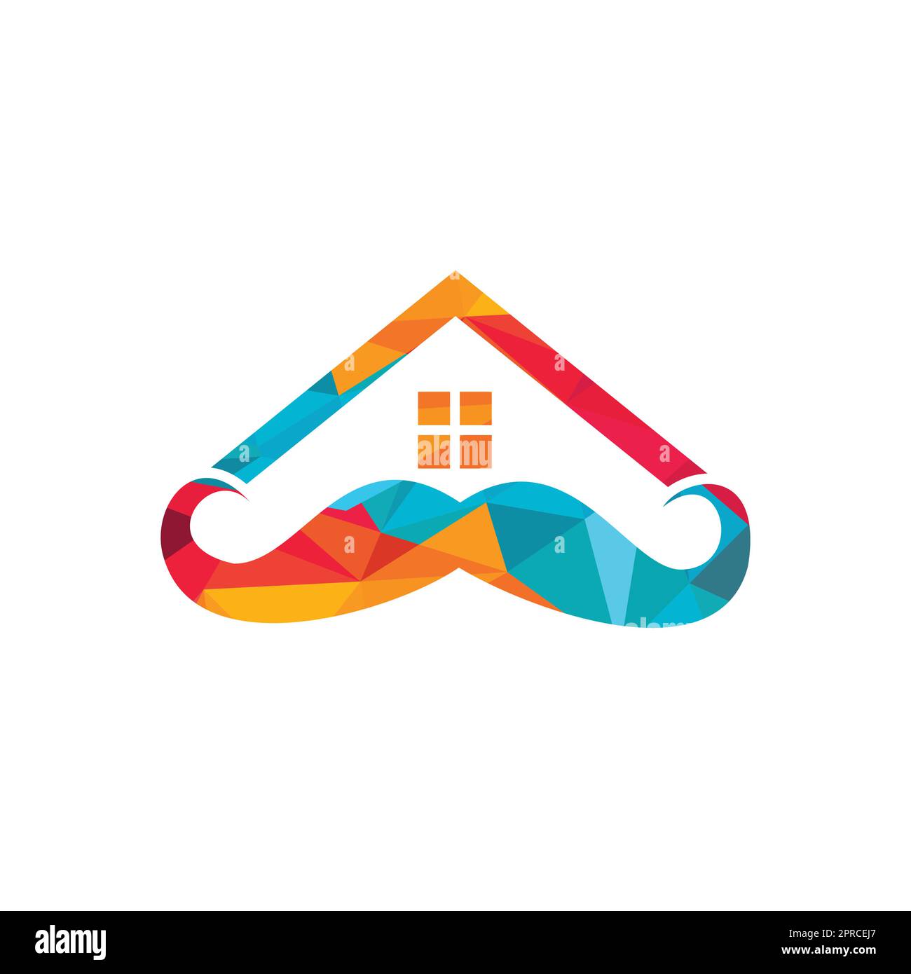 Mustache home vector logo design. Strong house logo design concept ...