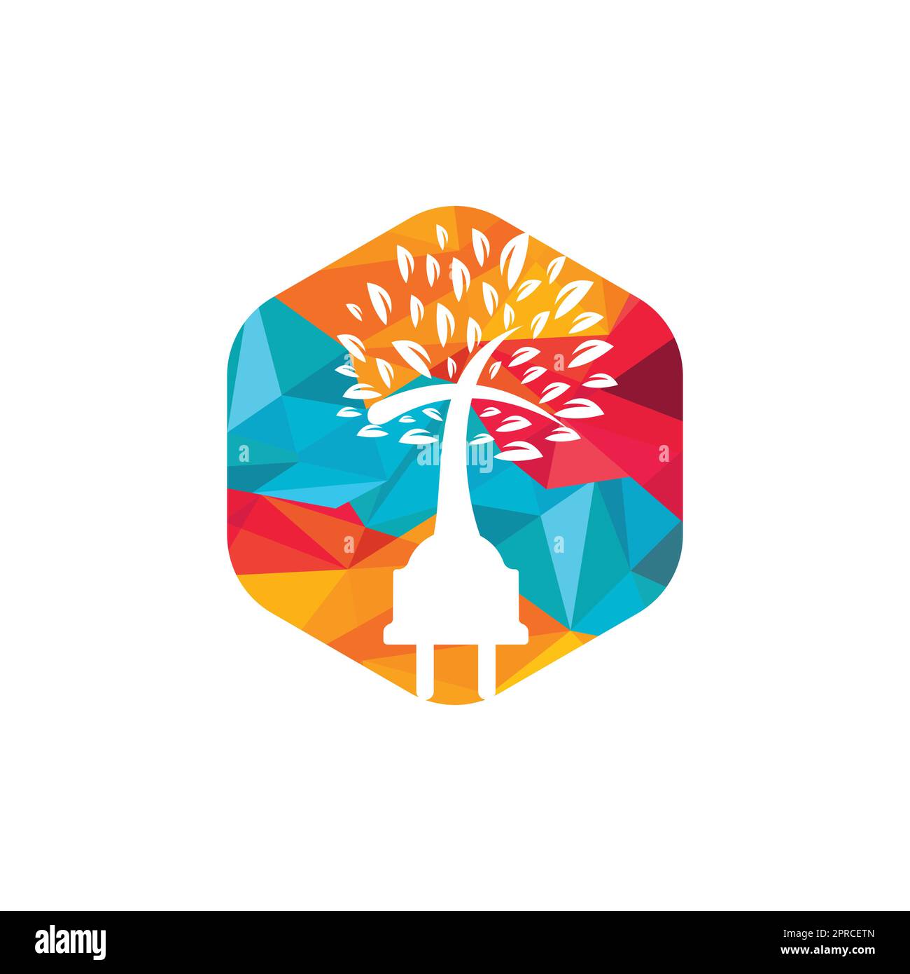 Tech church logo concept. Cord and church tree icon logo design Stock ...