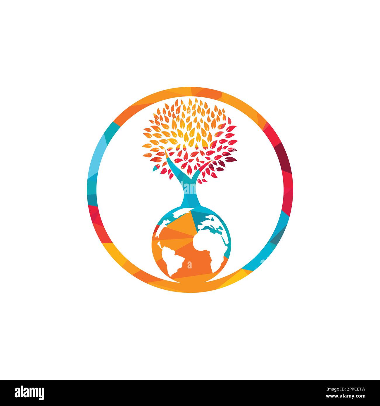 Globe tree vector logo design template. Planet and eco symbol or icon ...