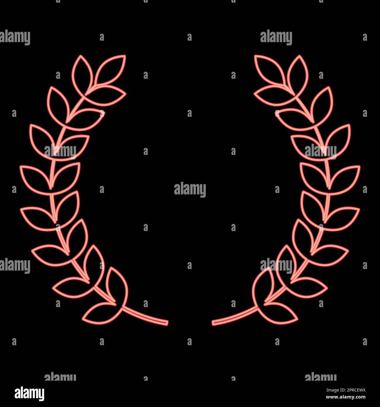 Neon branch of winner Laurel wreaths Symbol of victory red color vector ...