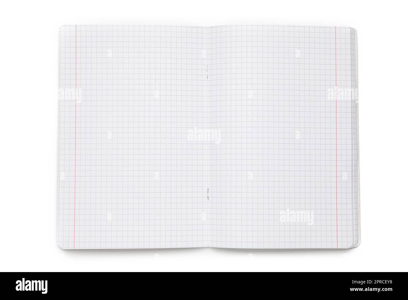 Blank copybook pages isolated on white background Stock Photo - Alamy