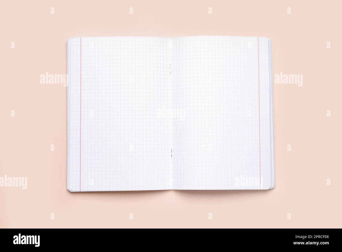 Blank copybook pages on beige background Stock Photo - Alamy