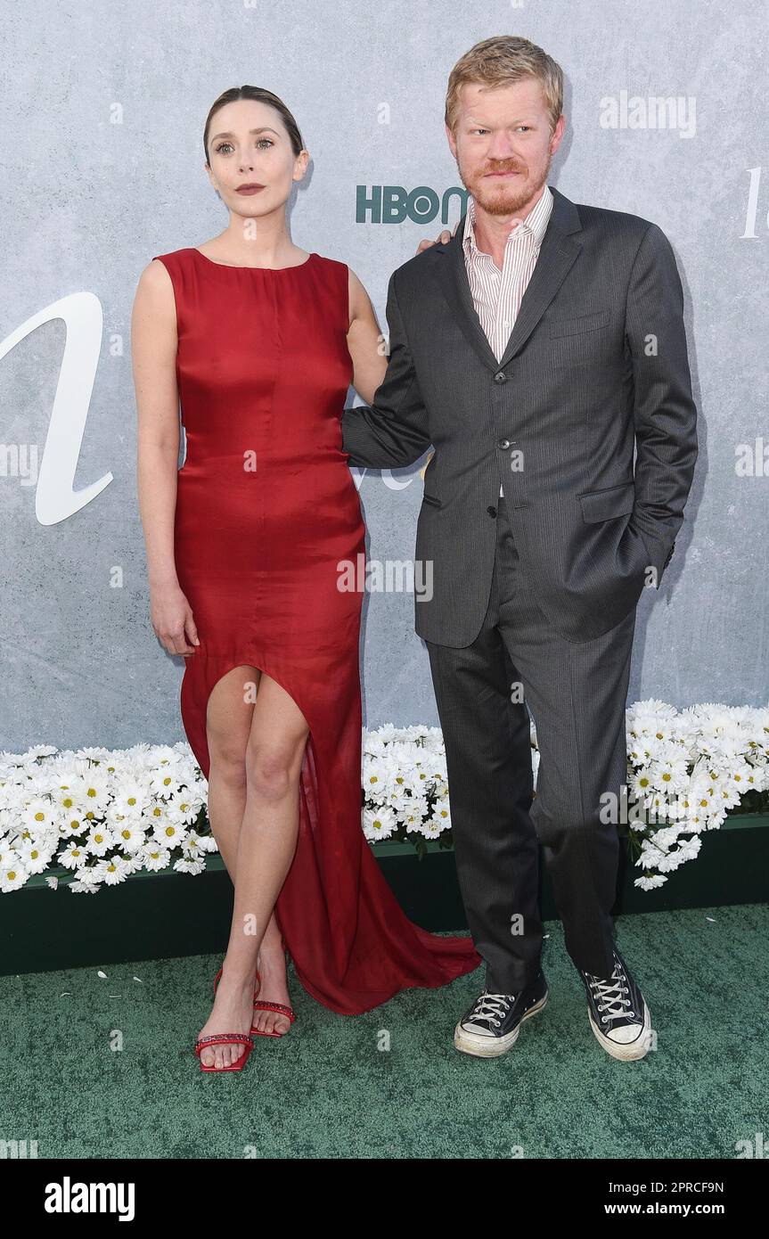 Elizabeth Olsen, left, and Jesse Plemons arrives at the premiere of ...