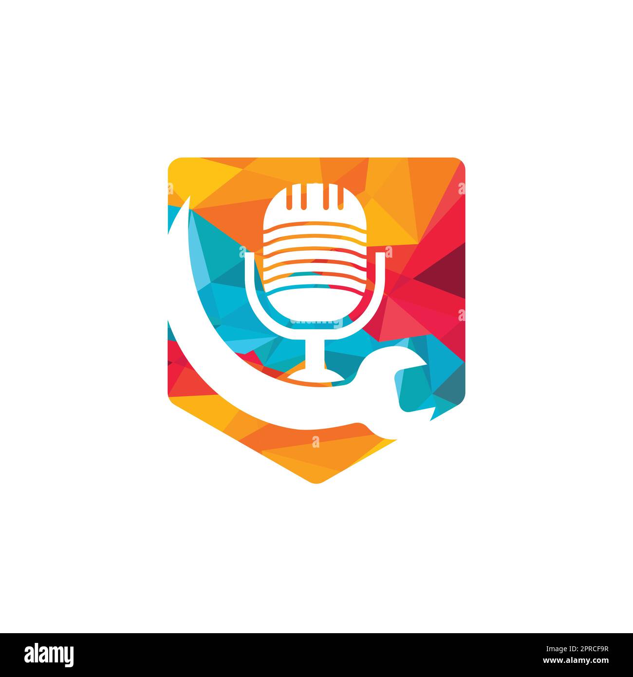 Repair podcast vector logo design. Wrench and mic icon design Stock ...