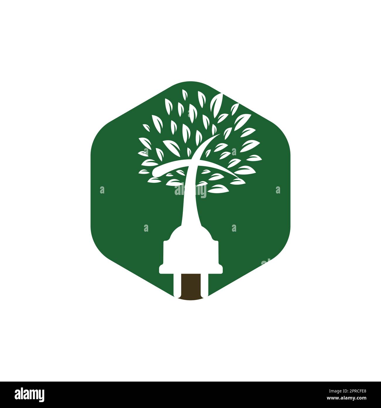 Tech church logo concept. Cord and church tree icon logo design Stock ...
