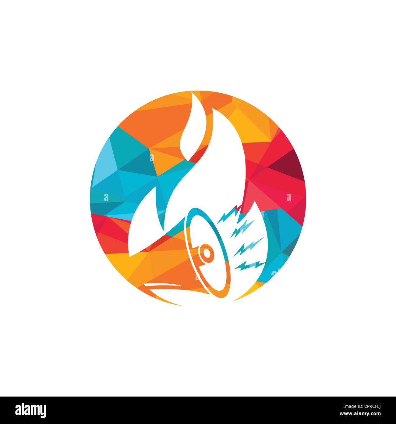 Megaphone fire vector logo design template. Marketing, revolution and ...