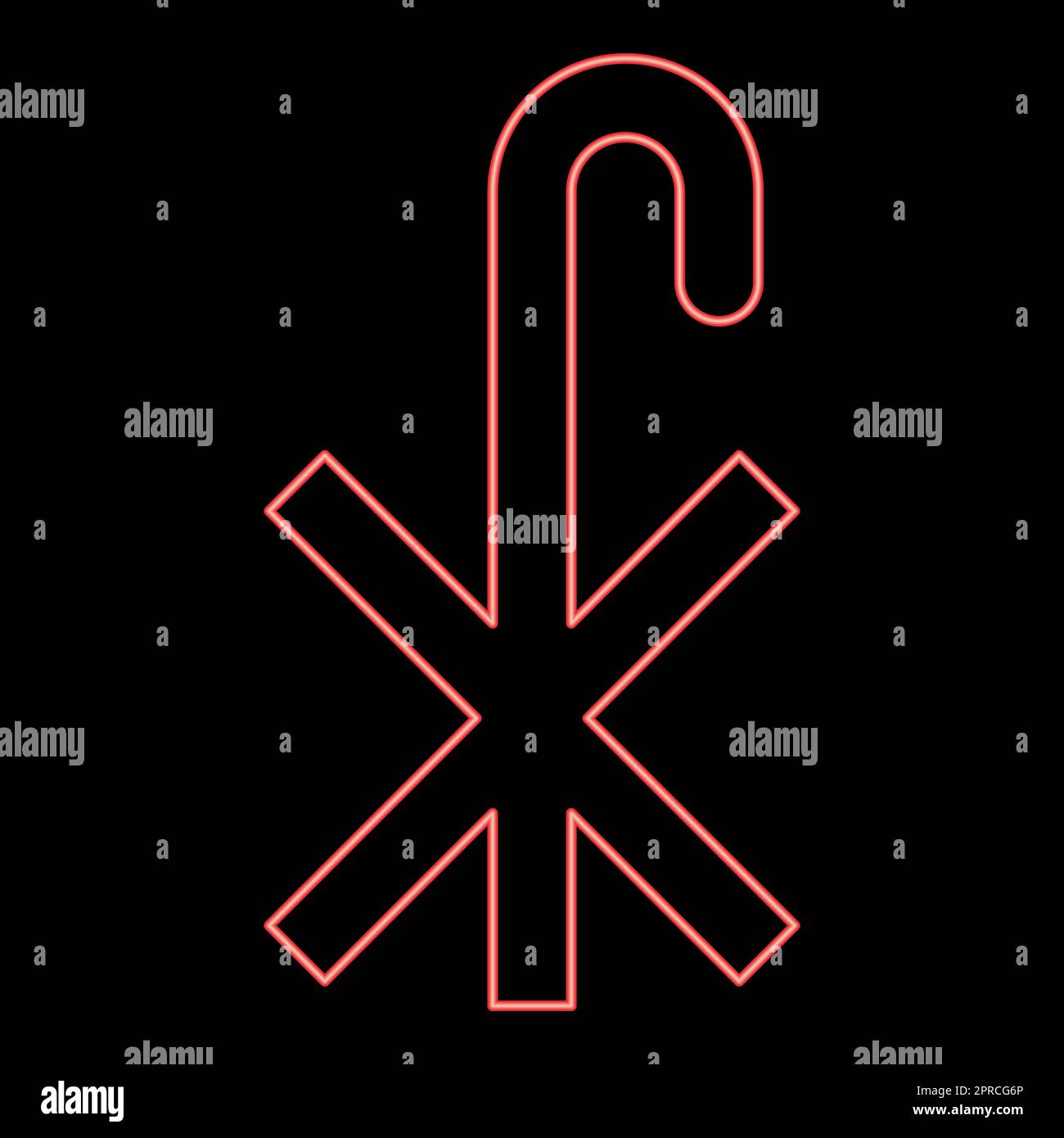 Neon cross monogram X Symbol Saint Pastor sign Religious cross red ...