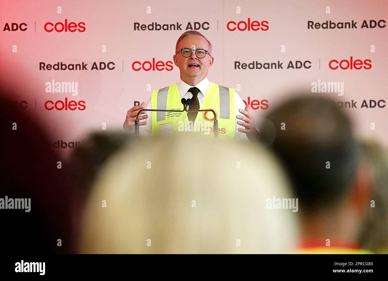 Prime Minister Anthony Albanese during the official opening of a Coles ...